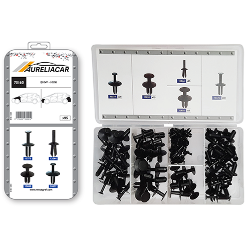 Coffret de 95 assortiment de Rivets plastiques pour BMW MINI, Neuf