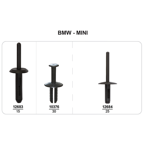 Coffret de 70 assortiment de Rivets plastiquespour BMW MINI, Neuf