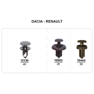 Coffret de 95 assortiment de Rivets plastiques pour DACIA RENAULT, Neuf