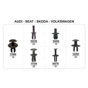 Coffret de 115 assortiments de Rivets plastiques pour AUDI, SEAT, SKODA ...